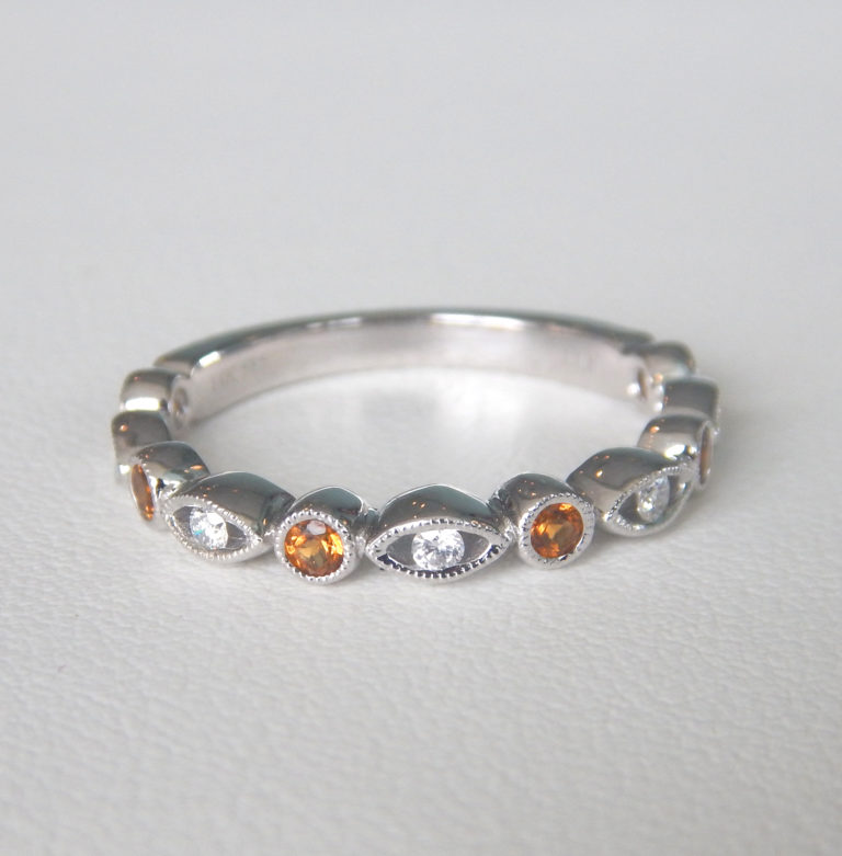 Citrine And Diamond Stacking Ring | Kloiber Jewelers